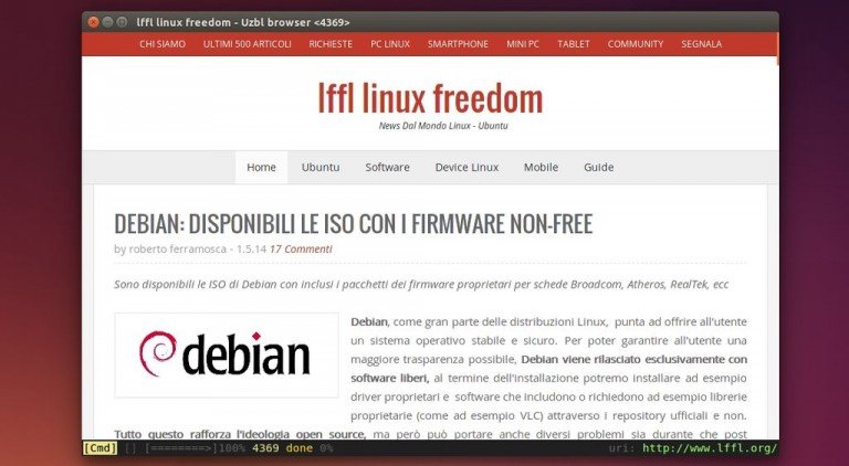 Uzbl browser minimale che segue la filosofia UNIX - Linux Freedom