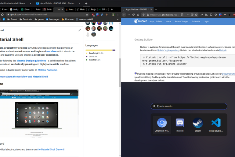Material Shell: convertire GNOME in un tiling window manager