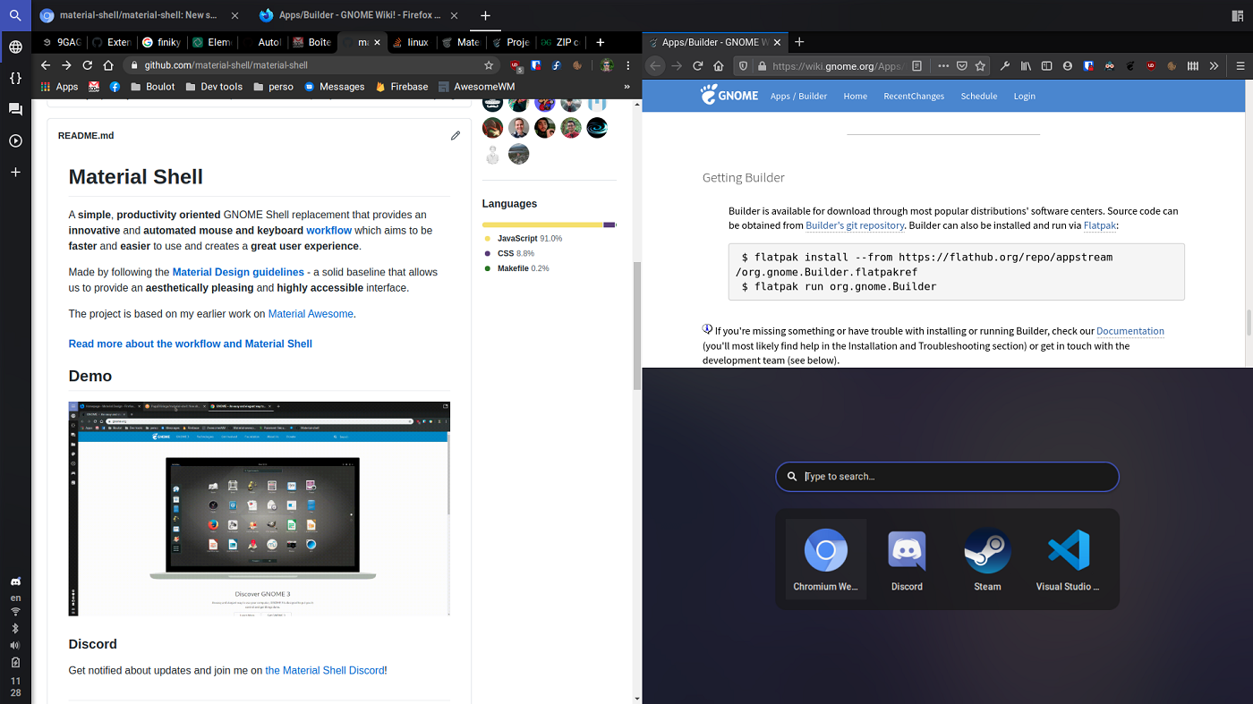 Material Shell: convertire GNOME in un tiling window manager