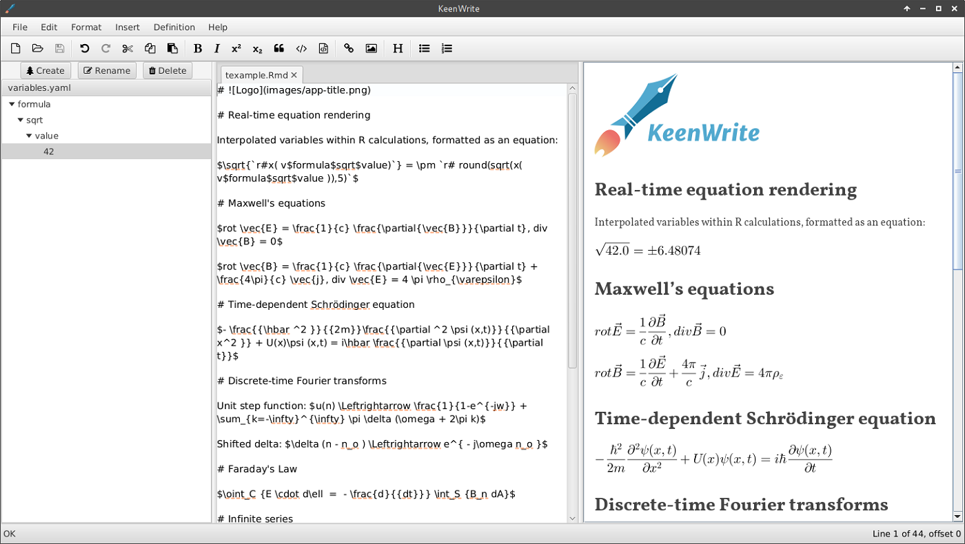 KeenWrite, text editor open source per il linguaggio R