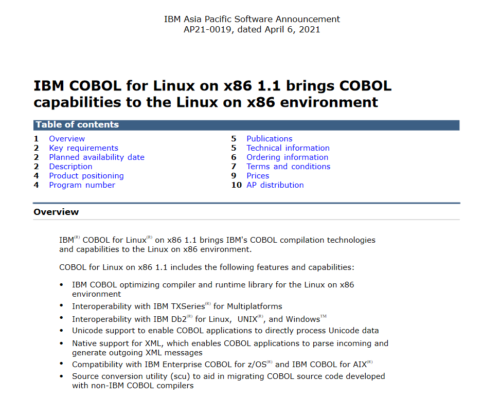 IBM Cobol for Linux: è ufficiale il nuovo compilatore per x86