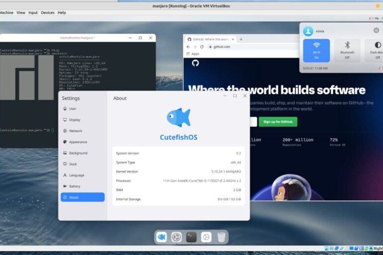 CuteFish e CuteFishDE: sistema operativo e desktop in stile macOS